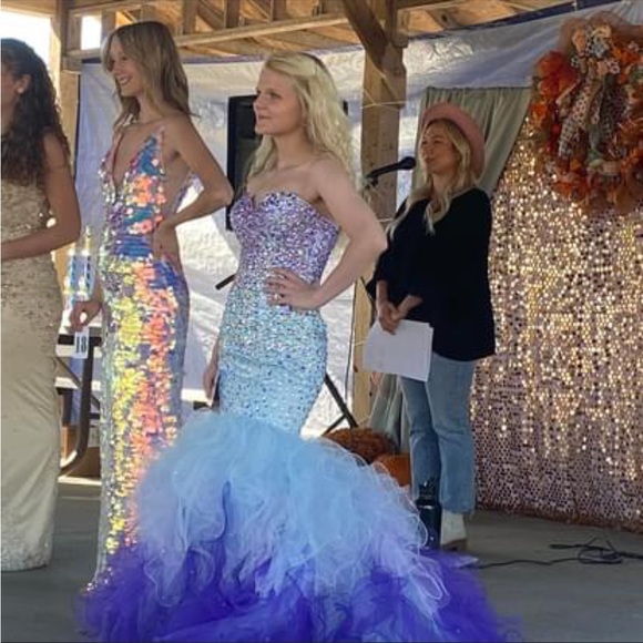 Dresses | Mermaid Style Prom Pageant Dress With Lace Up Back Diamonds ...